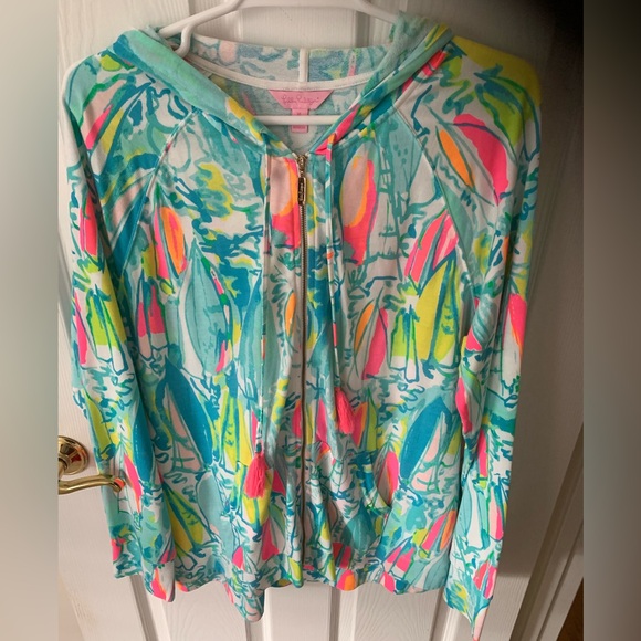 Lilly Pulitzer | Jackets & Coats | Lilly Pulitzer Xl Sailboat Sweat ...